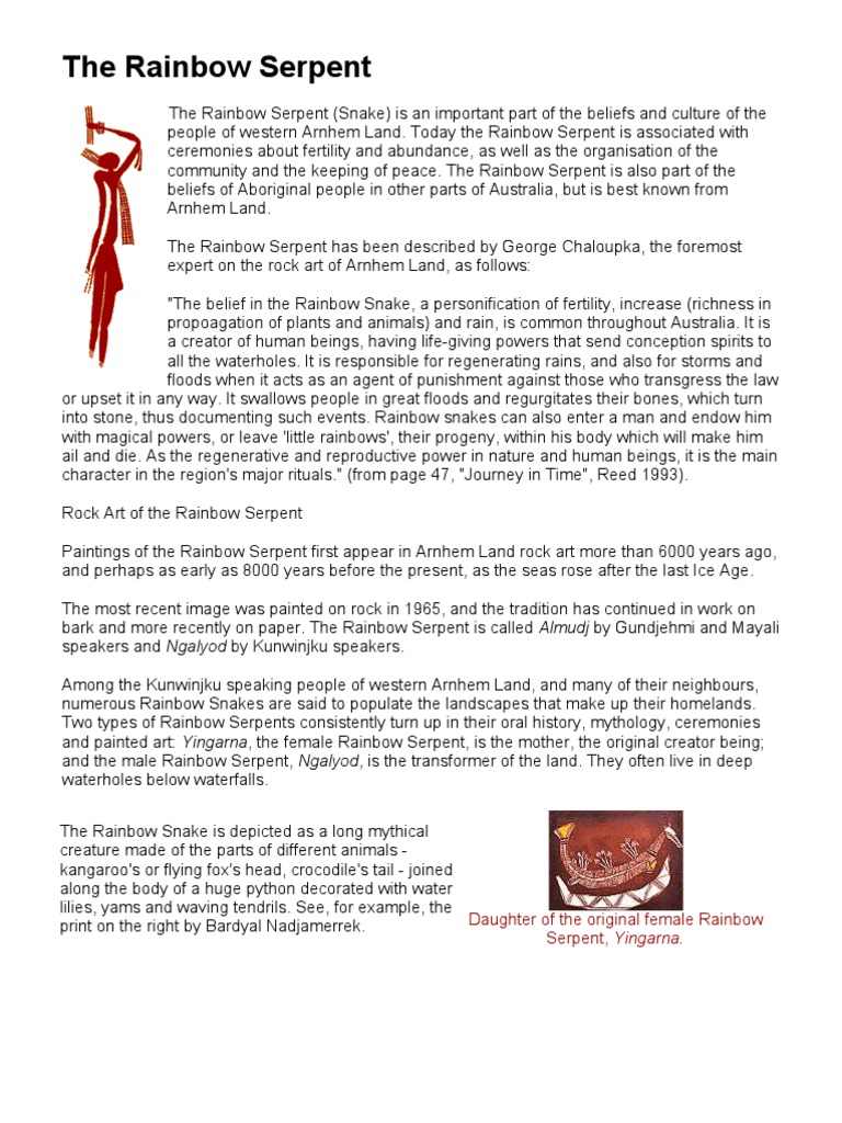 The Rainbow Serpent and The Dreamtime | PDF | Nature