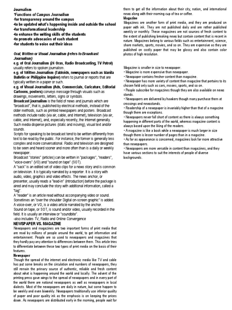 Campus Paper | PDF | Newspapers | Public Opinion