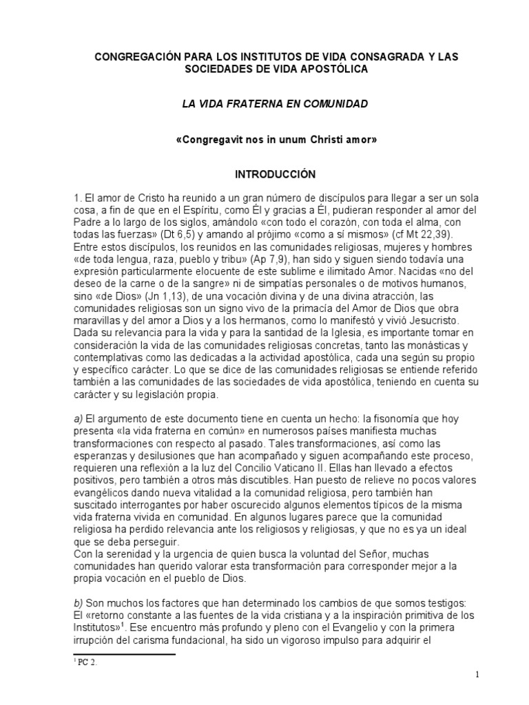 La Vida Fraterna en Comunidad | Download Free PDF | eucaristía | Amor La Vida Fraterna en Comunidad | Download Free PDF | eucaristía | Amor