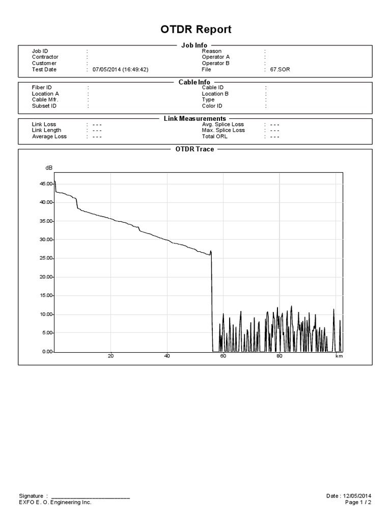 OTDR Report: Job Info | PDF | Technology & Engineering