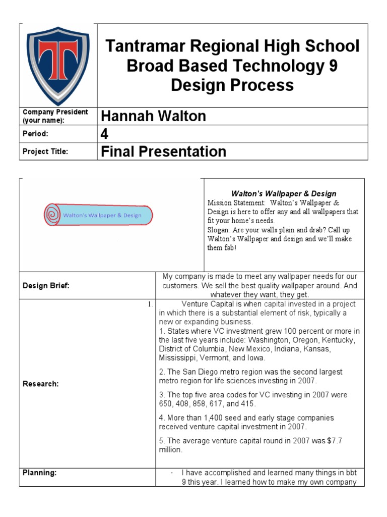 Design Template Final Presentation | PDF | Venture Capital | Corporate ...