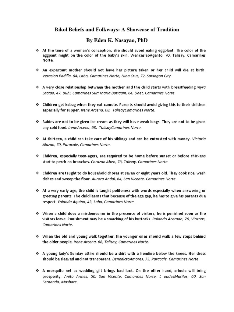 Bikol Beliefs and Folkways | PDF