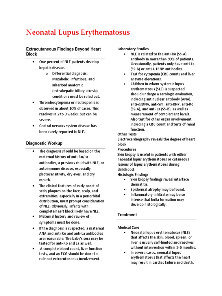Neonatal Lupus Erythematosus | PDF | Systemic Lupus Erythematosus ...