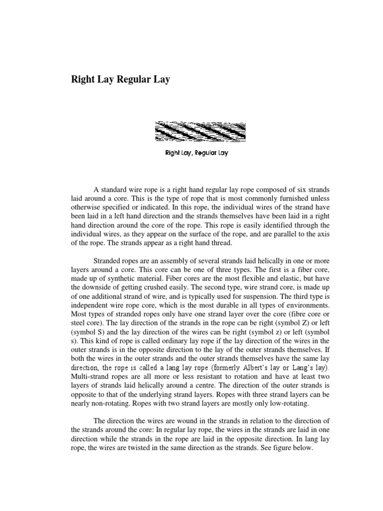 Right Lay Regular Lay Fix | PDF | Rope | Wire