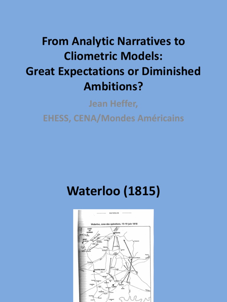 From Analytical Narratives To Cliometric Models, by Jean Heffer | PDF