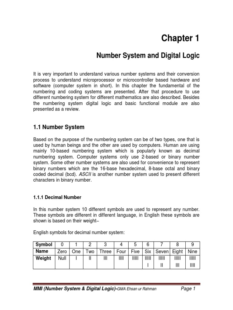 1 - Number System and Digital Logic | PDF | Cmos | Digital Electronics