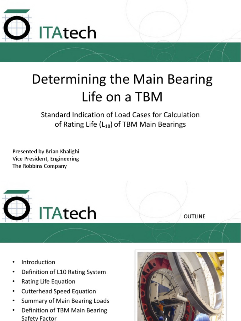 L10 Life Calculation for TBM Bearings | PDF | Bearing (Mechanical ...