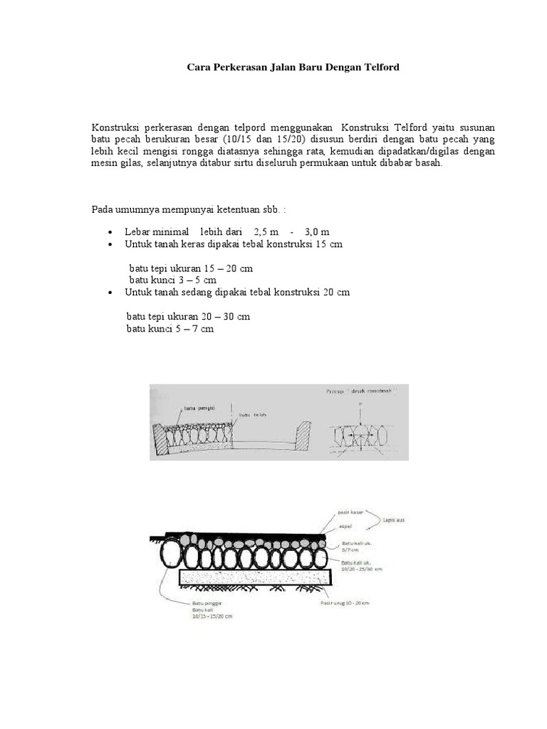Metode Pelaksanaan Jalan Telford | PDF