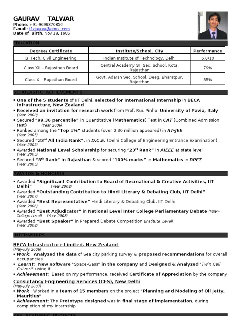 Gaurav Talwar Resume DC | PDF