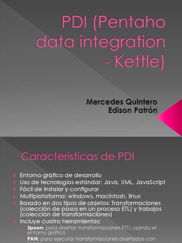 PDI (Pentaho Data Integration) | PDF | Plataforma cruzada | Tabla (base de datos)