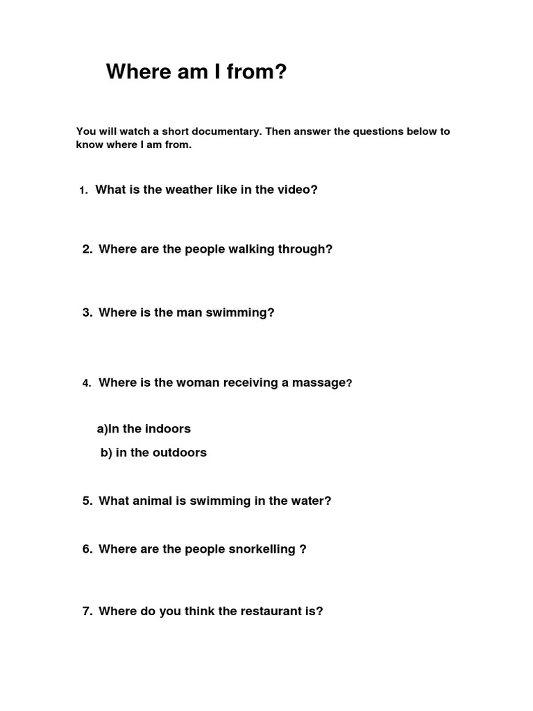Where Am I From | PDF