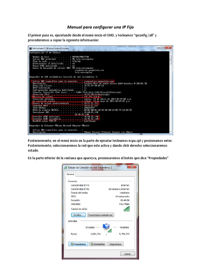 Manual para Configurar Una IP Fija | PDF