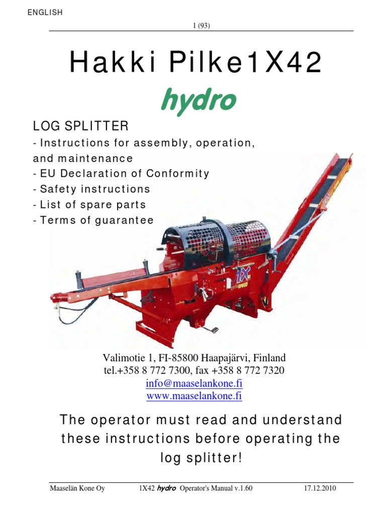 Hakki Pilke 1X42 Hyrdo Manual | PDF | Elevator | Transmission (Mechanics)