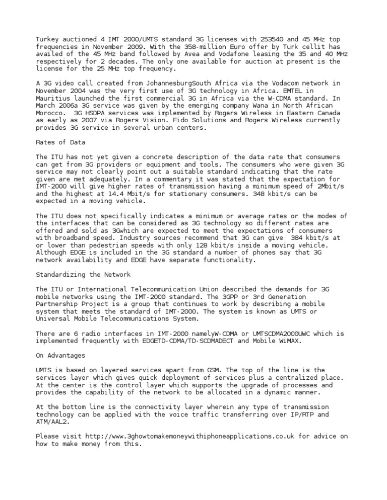 Getting To Know 3G Development | PDF | 3 G | Radio Resource Management