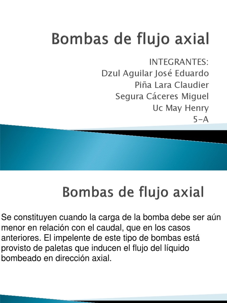 Bombas de Flujo Axial. | PDF | Bomba | Ingeniería mecánica