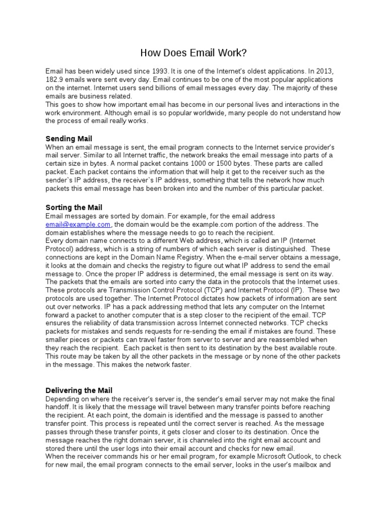 How Does Email Work | PDF | Email | Communications Protocols