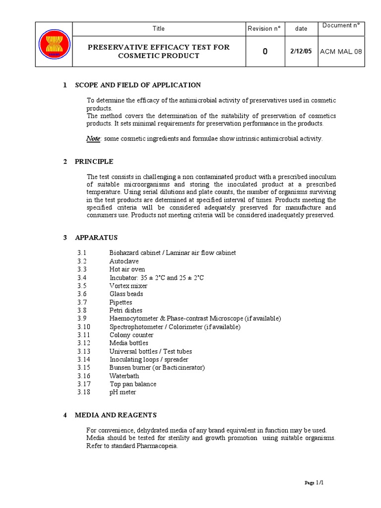 Analysis of a Standard Test Method for Evaluating the Preservative ...