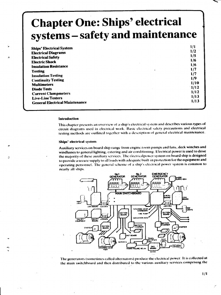 Chapter 1 Ships Electrical Systems Safety & Maintenance | PDF | Series ...
