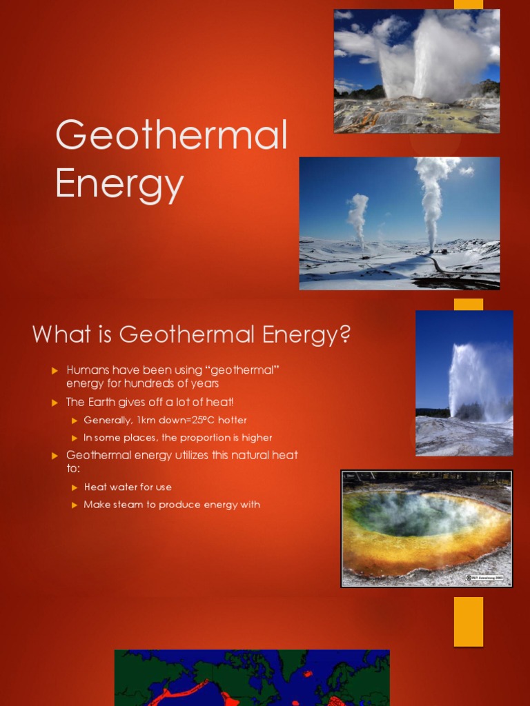 Geothermal Energy Presentation | PDF | Geothermal Energy | Sustainable ...