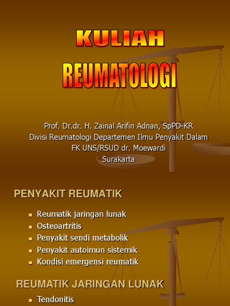 Kuliah REUMATOLOGI | PDF | Asam Urat | Lupus Eritematosus Sistemik