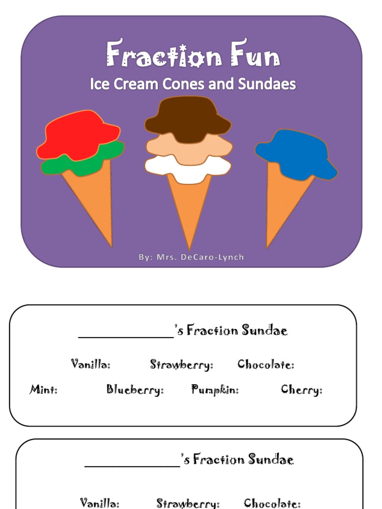 Fraction Ice Cream Sundae Guide | PDF