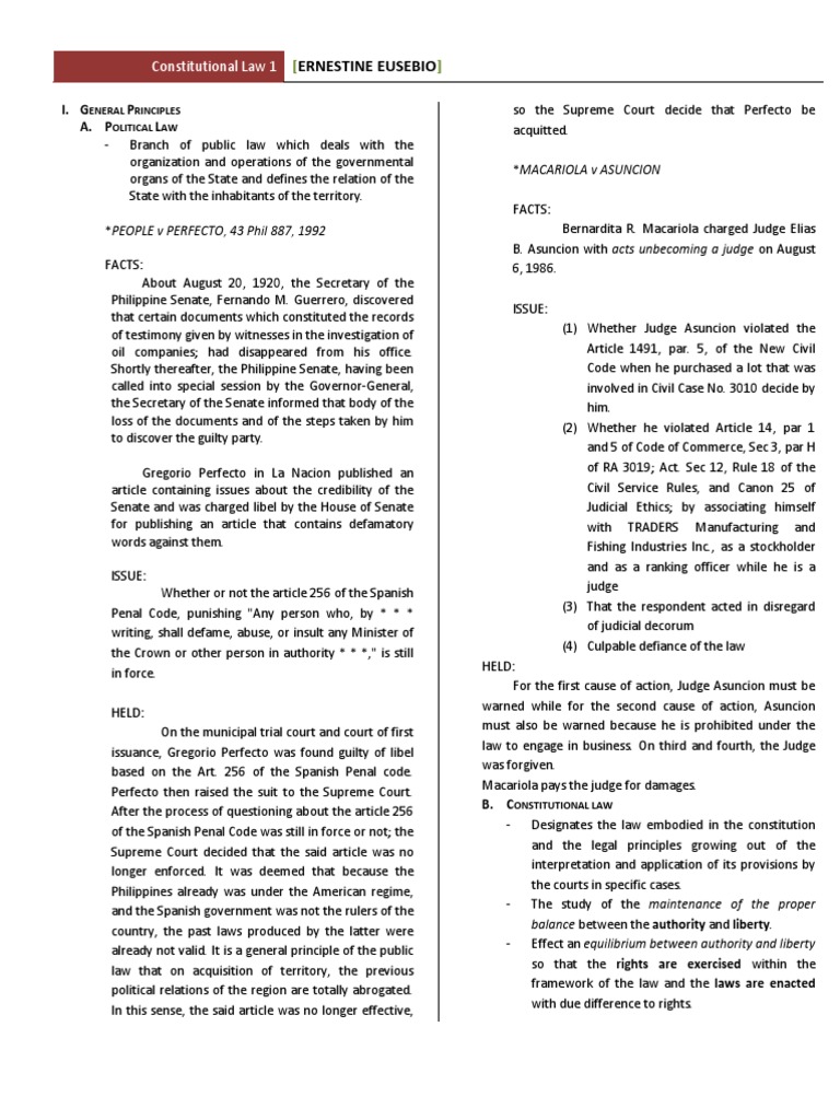 Consti 1 - Part 1 To 2 | PDF | Constitutional Amendment | Eminent Domain