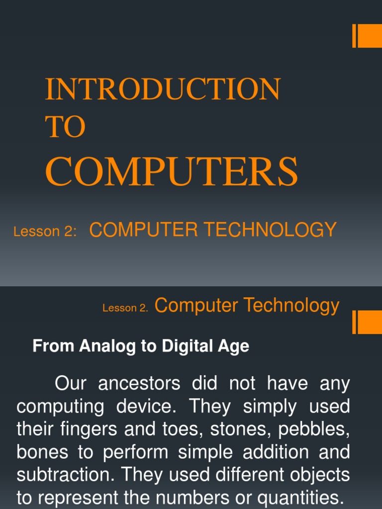 Lesson 2 INTRODUCTION Computer Technology | PDF | Office Equipment ...