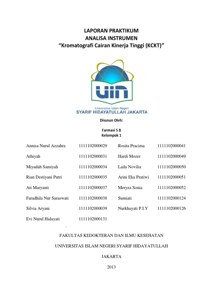 Praktikum Analisa Instrumen KCKT | PDF | Griya & Taman | Sains & Matematika