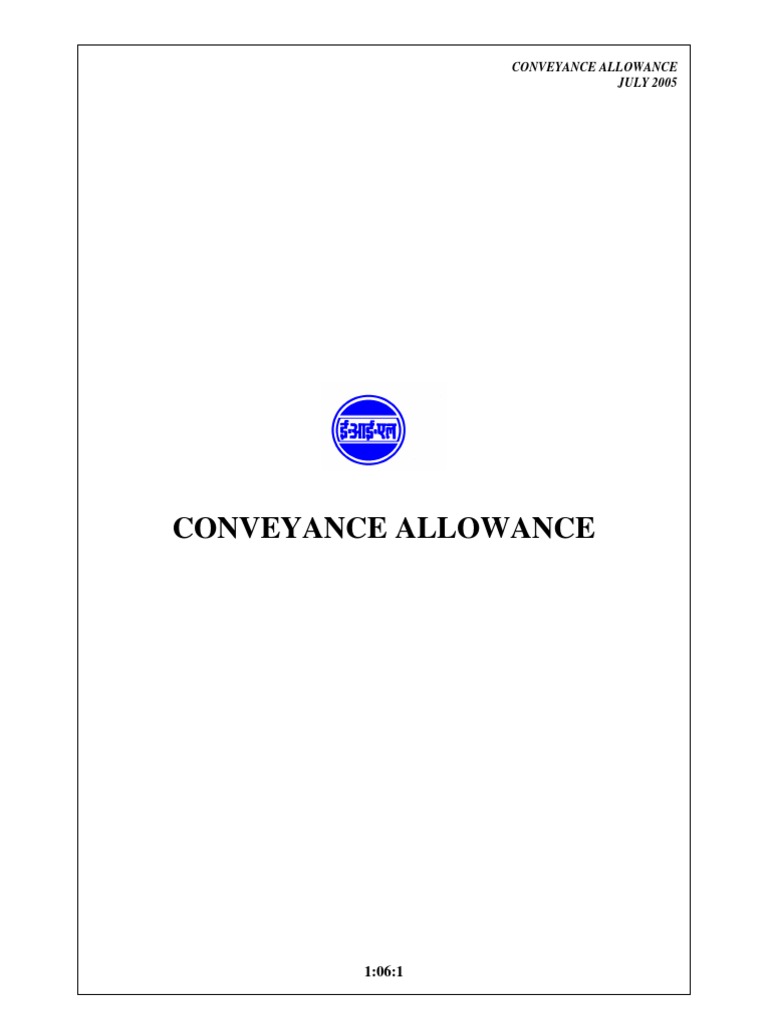 Conveyance Allowance: Conveyance All Owance JULY 2005 | Download Free ...
