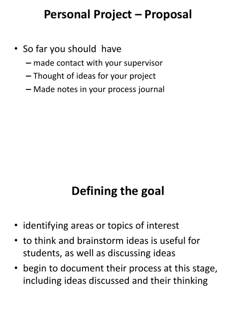 Personal Project Proposal Guide | PDF