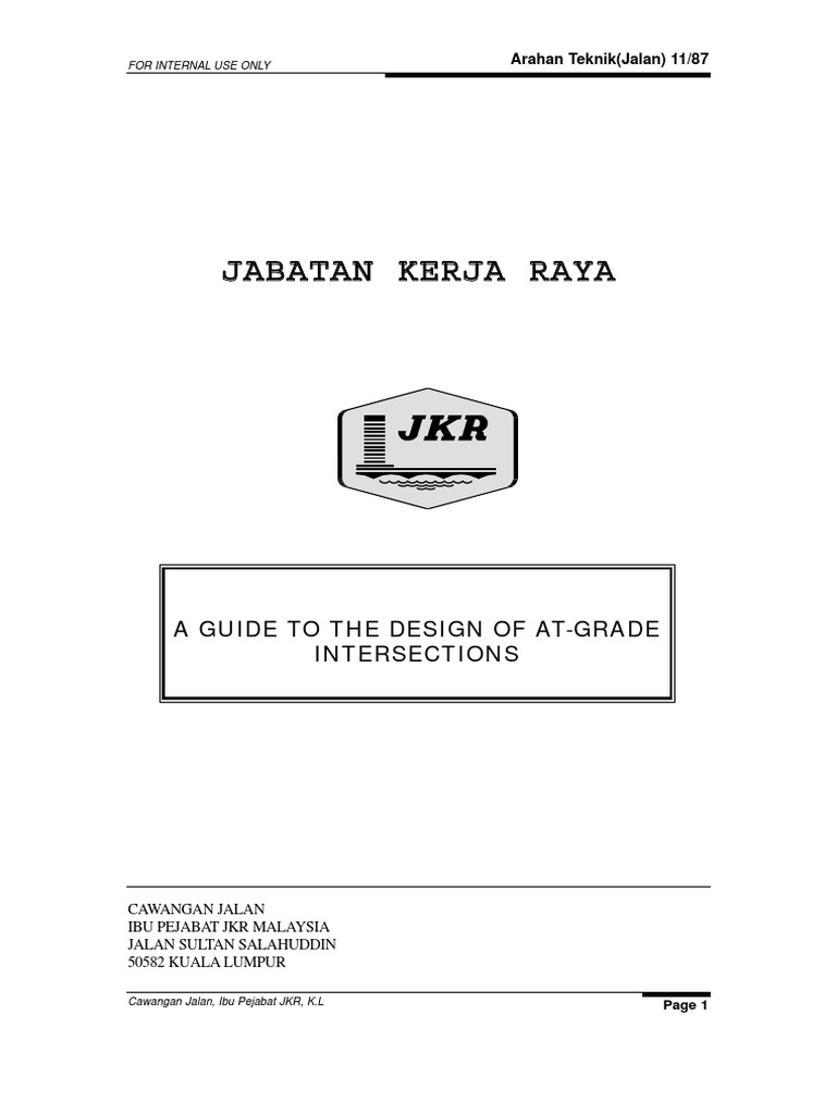Guide at Grade Intersections at (JKR) | PDF | Traffic | Intersection (Road)