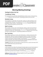 Morning Meeting Greetings Styled | PDF