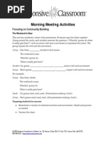 Morning Meeting Greetings | PDF | Leisure