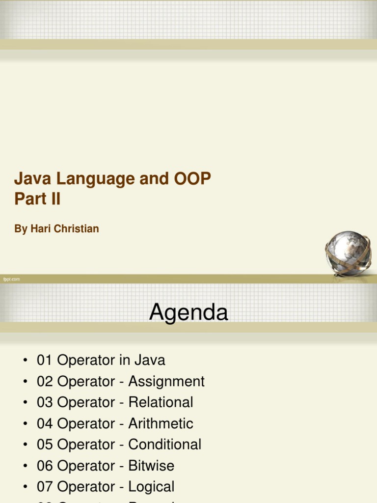 02 Java Language And Oop Part Ii Pdf Control Flow Array Data Type 3191