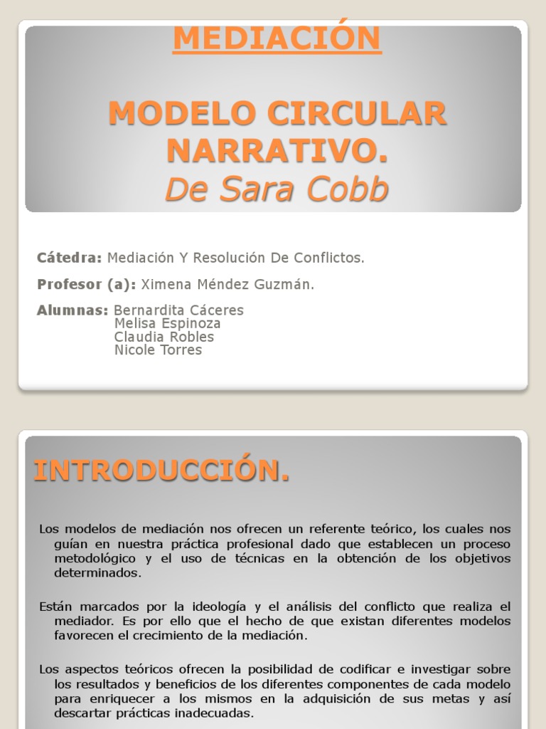 Modelo Circular Narrativo en Mediación | PDF | Mediación | Comunicación
