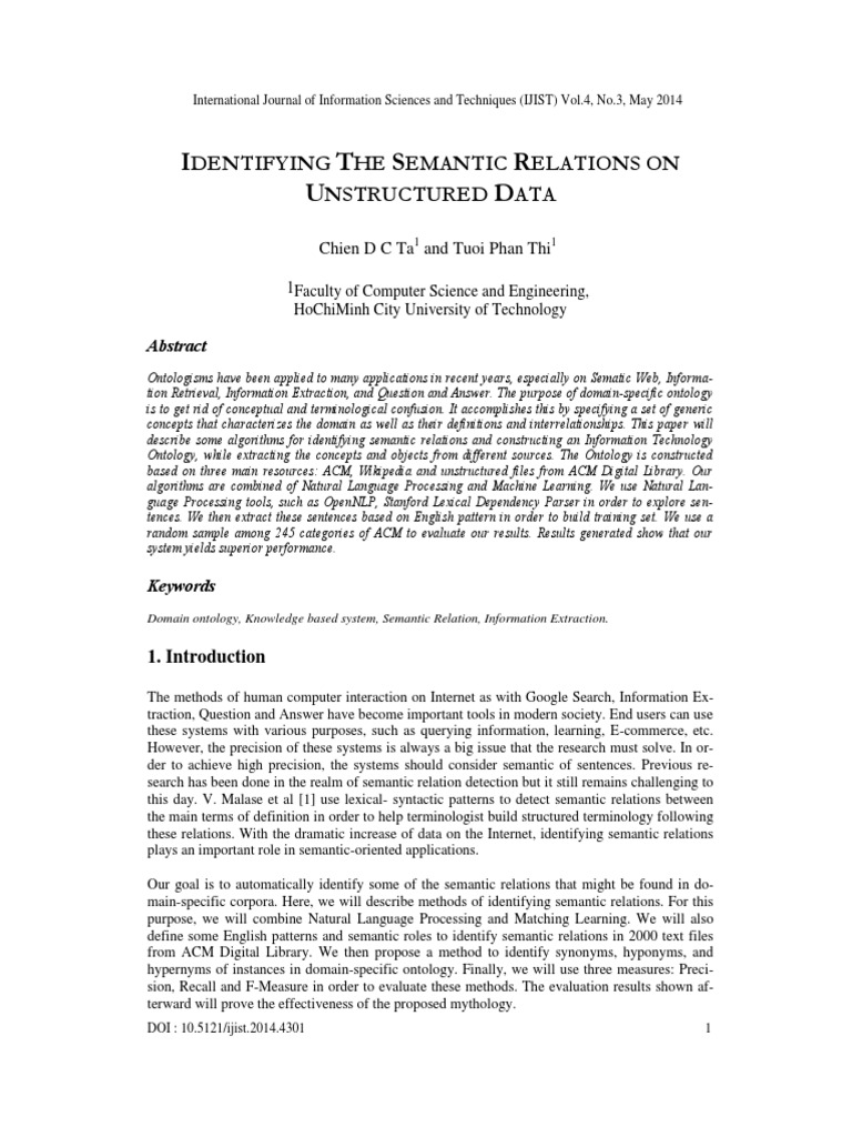 Identifying The Semantic Relations On | PDF | Semantics | Ontology (Information Science)