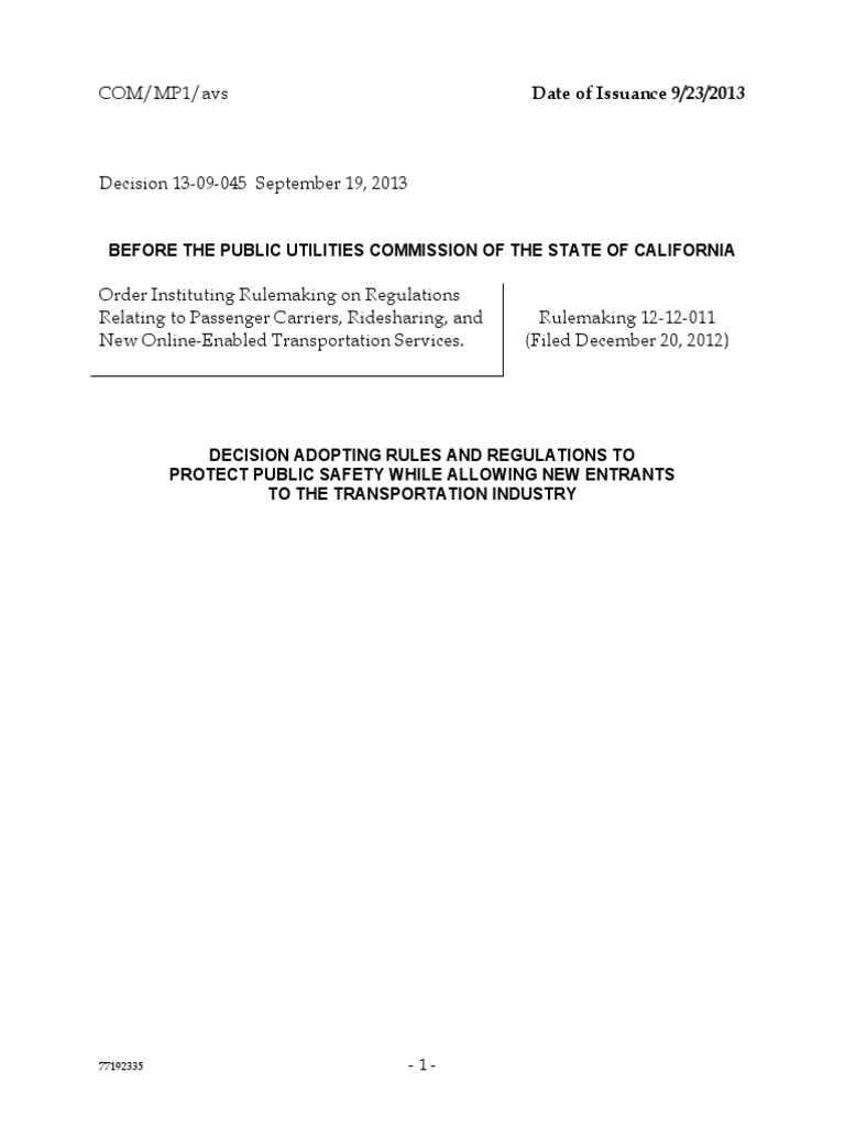 CPUC Decision | PDF | Transport | Business