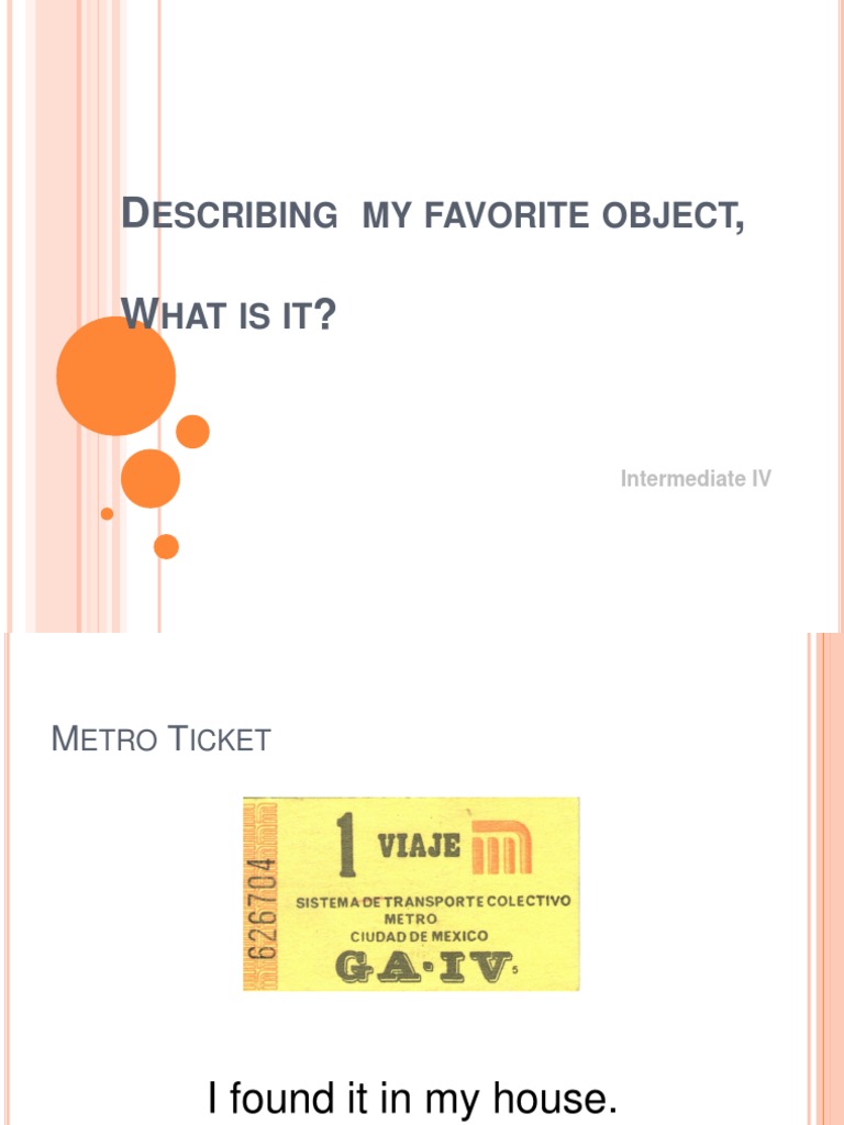 Describing My Favorite Object | PDF