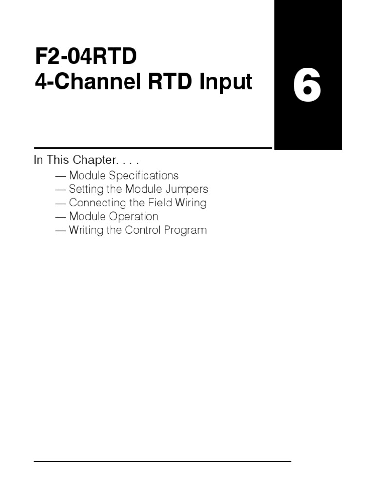 F2-04RTD 4-Channel RTD Input: in This Chapter. - . | PDF | Central ...