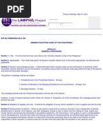 Omnibus Election Code of The Philippines | PDF