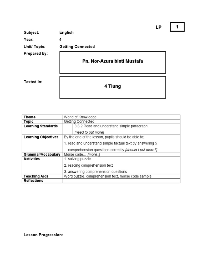 Lesson Study | PDF | Reading Comprehension | Lesson Plan