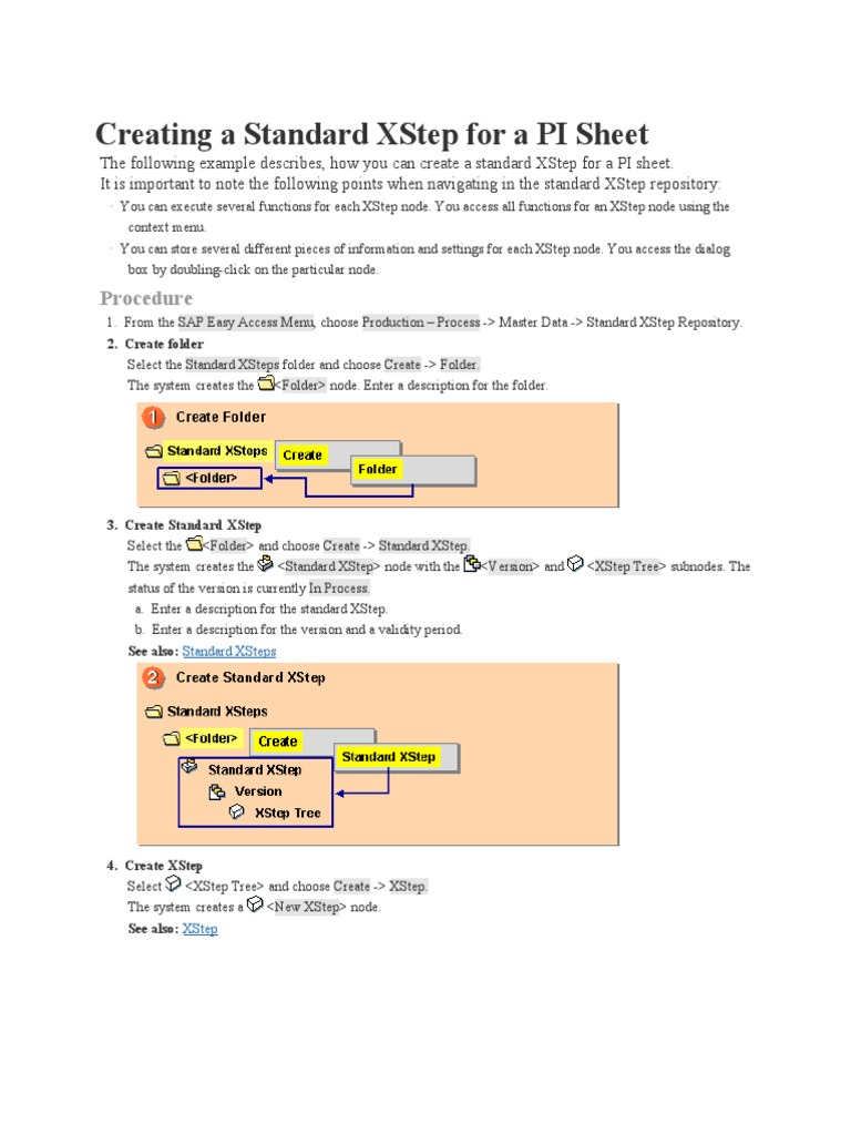 Standard XStep Creation for PI Sheets | PDF | Areas Of Computer Science ...