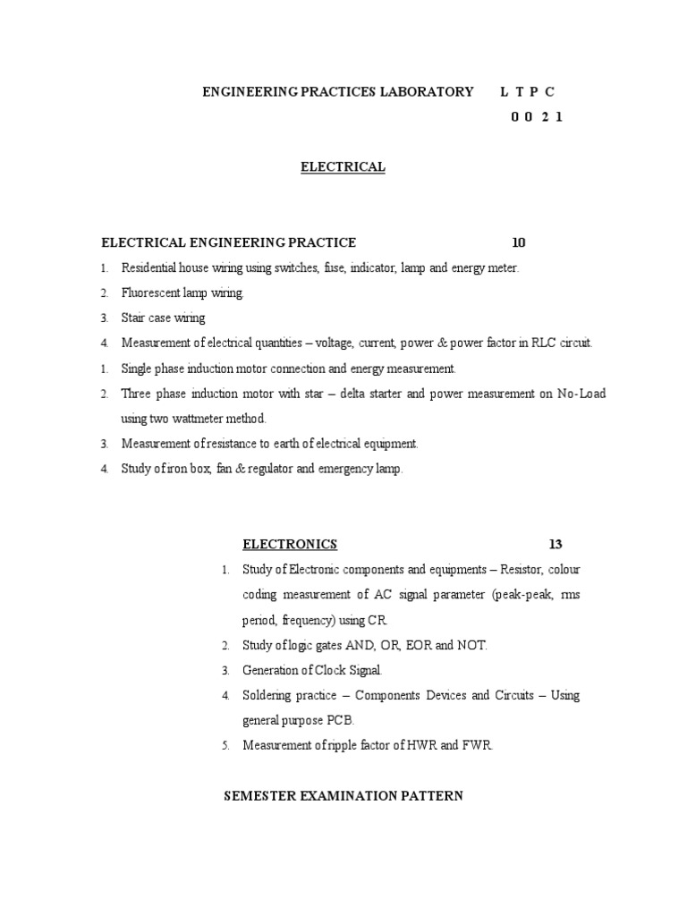 EP Lab (EEE and ECE) | PDF | Electronics | Electrical Wiring