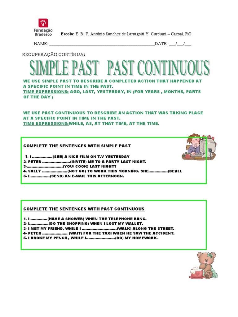 Simple Past Past Cont | PDF