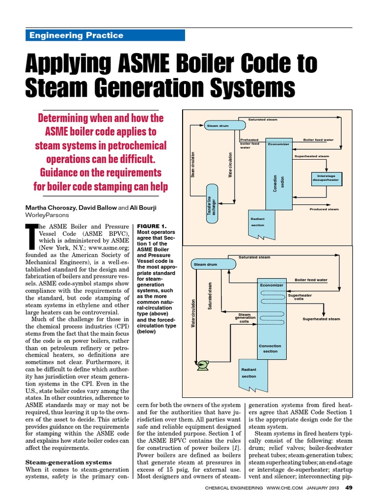 Applying ASME Boiler Code to Steam Generation Systems | Boiler ...