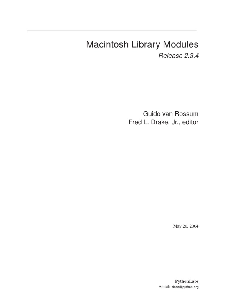 Macintosh Library Modules | PDF | Command Line Interface | Mac Os