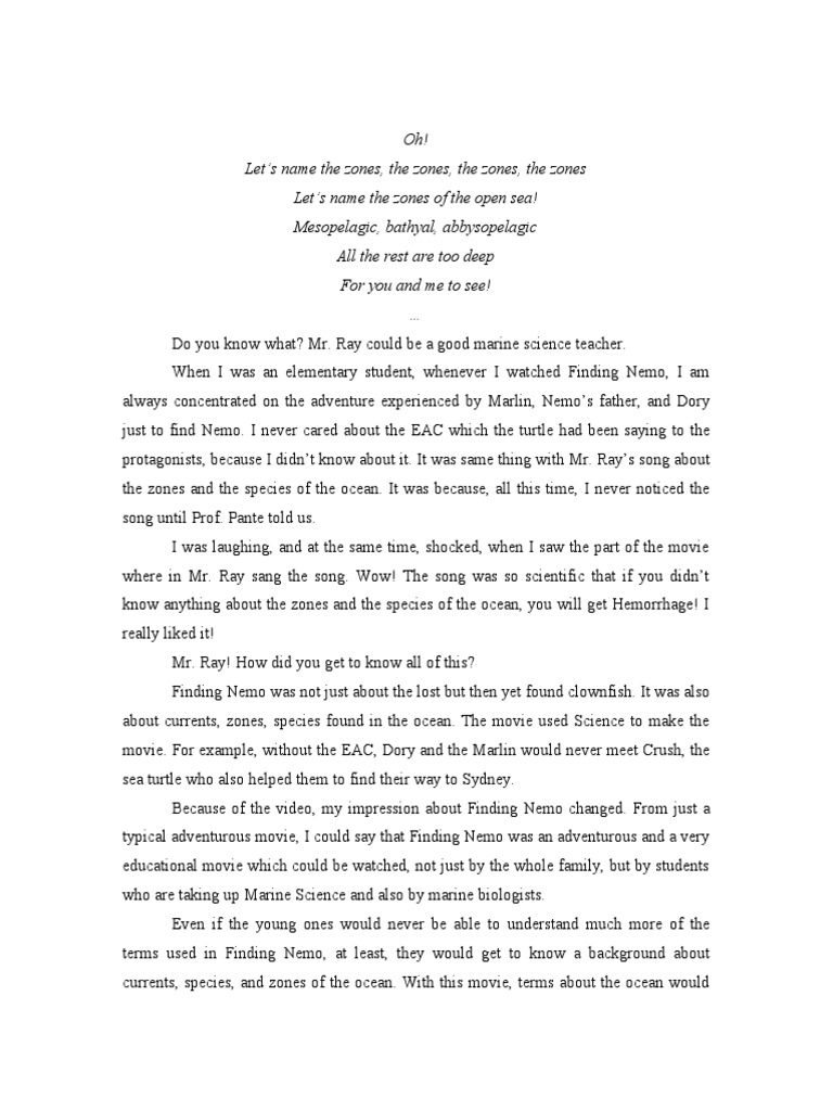Educational Insights from Finding Nemo | PDF