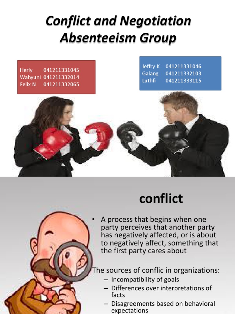 Organizational Behavior Conflict and Negotiation | PDF | Negotiation ...