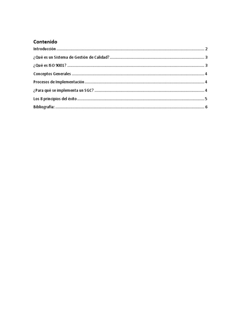 Informe Sobre La Implementación de Un Sistema de Gestión de Calidad ISO ...
