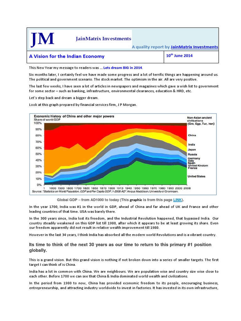 A Vision For The Indian Economy | PDF | Economy Of India | Economic Growth